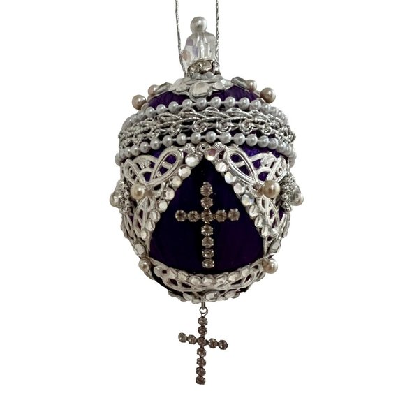 Zune Zimonick | Holiday | Vintage Purple Bejeweled Bedazzled Egg June ...